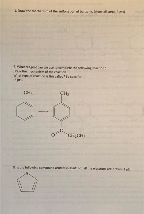 Solved Draw The Mechanism Of The Sulfonation Of Benzene Chegg
