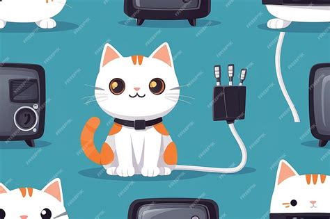 Premium Photo Unplugged Cat Cartoon Vector Illustration