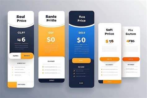 Minimal Pricing Table Layout With 4 Subscription Plans And Link Buttons Ui Web Page Template For