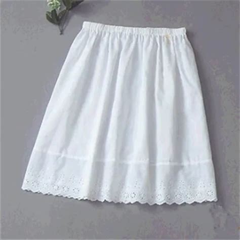 High Quality Women 100 Cotton White Solid Maxi Half Slip With Lace