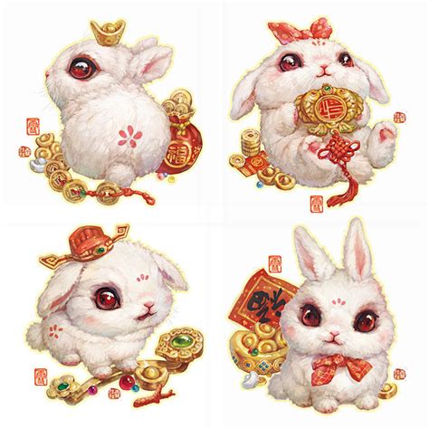 白兔生肖兔兔年兔不能养就画一只系列雪娃娃萌宠插画