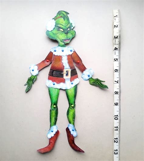 Grinch Articulated Paper Doll Printable The Grinch Decor PDF Merry