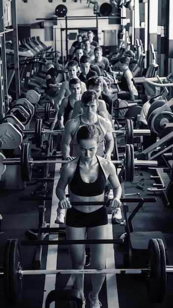 Gimnasio En Blanco Y Negro Imagen Premium Generada Con Ia