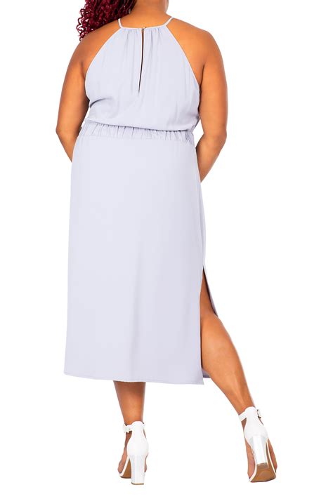 Womens Plus Size Halter Neck Elegant Maxi Dress Eloquii