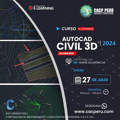 Cacp Perú Curso Autodesk Civil 3d 2024 Nivel Avanzado 2025 1 E Learning
