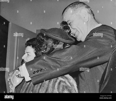 President Lyndon B Johnson Hugs Wife Of The House Speaker Mrs John Mccormack Wasington Dc