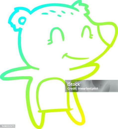 웃는 북극곰 만화의 차가운 그라데이션 선 그리기 곰에 대한 스톡 벡터 아트 및 기타 이미지 곰 귀여운 그라데이션 Istock