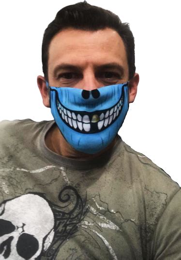 M Scara De Tecido Neoprene Personalizada Boca Caveira Azul Ev Toyshow Tudo De Marvel Dc