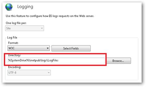 Iis 7 Iis How Do I Know Which Folder Iis V 75 Will Send Logs To For A Given Website