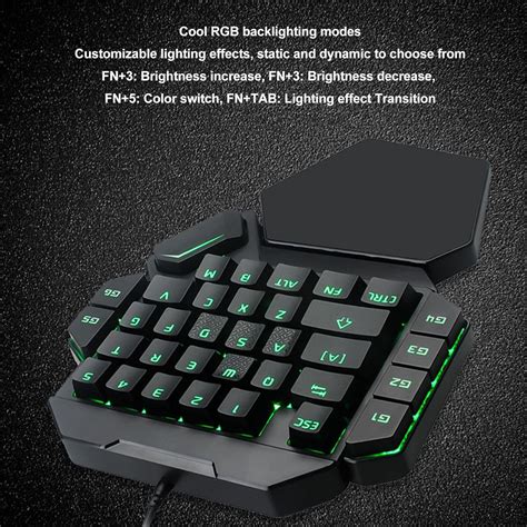 Yoidesu One Handed RGB Mechanical Gaming Keyboard Key Professional Gaming Keypad With