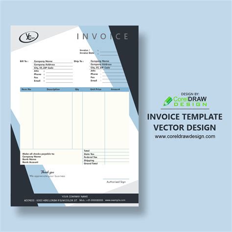 Free Invoice Template Coreldraw Free Templates Printable