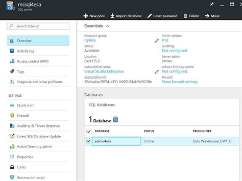 Deploying Azure Sql Data Warehouse Using Resource Manager