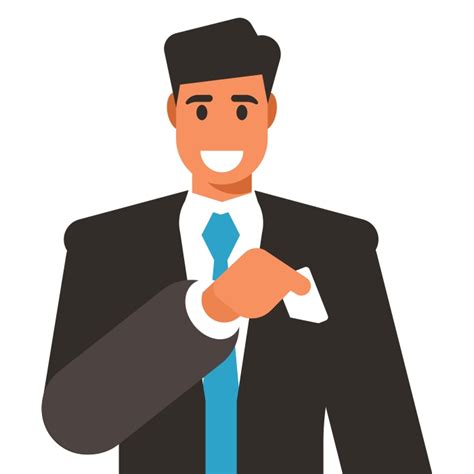 Businessman Handing A Business Card Royalty Free Stock Svg Vector And