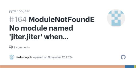 Modulenotfounderror No Module Named Jiterjiter When Importing