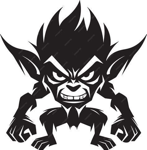 Grimace Gargoyle Evil Goblin Logo Nefarious Imp Dynamic Goblin Emblem