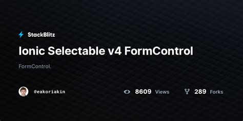 Ionic Selectable V Formcontrol Stackblitz