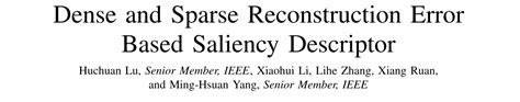 传统显著性检测 Dense And Sparse Reconstruction Error Based Saliency