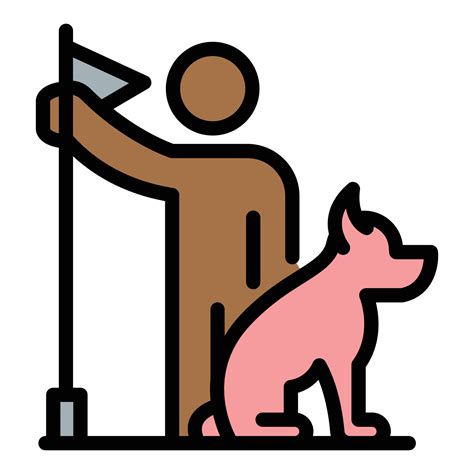 Icono De Inicio De Entrenamiento De Perros Vector De Contorno De Color