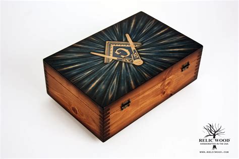 Freemason Blue Compass Memory Box