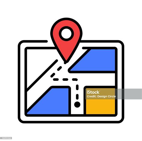 Map Location Filled Outline Icon Design Illustration Map And Navigation Symbol On White