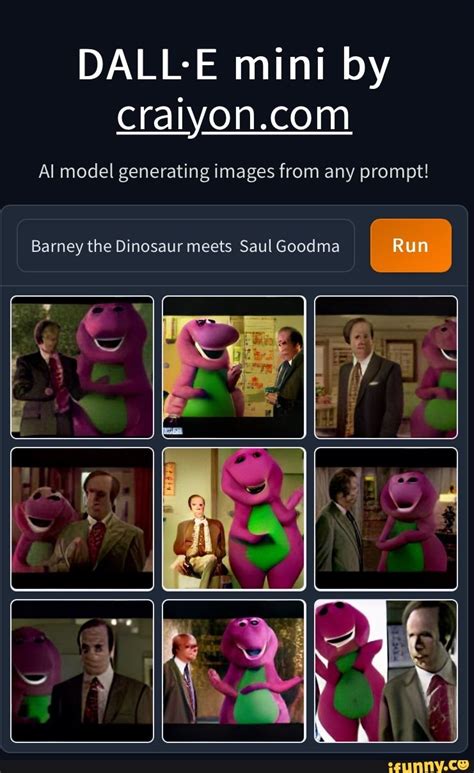 Mini By Al Model Generating Images From Any Prompt Barney The Dinosaur