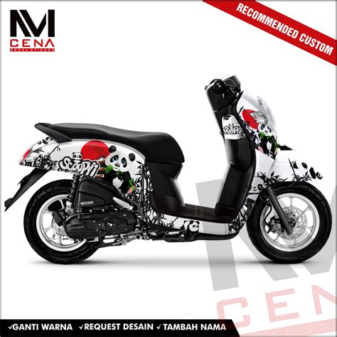 Jual Sticker Decal Full Body Scoopy New Sticker Scoopy Striping Scoopy Panda Custom Desain Free