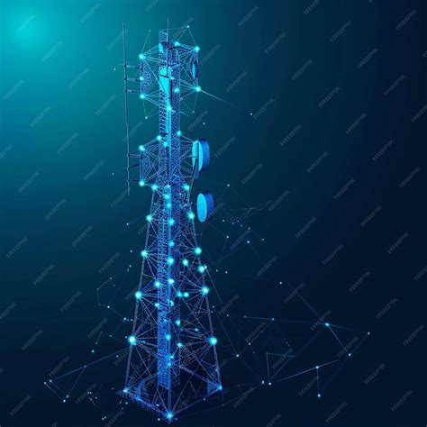 Premium Vector Vector Blue Abstract 3d Isolated 5g Antenna On Innovation Technology Background