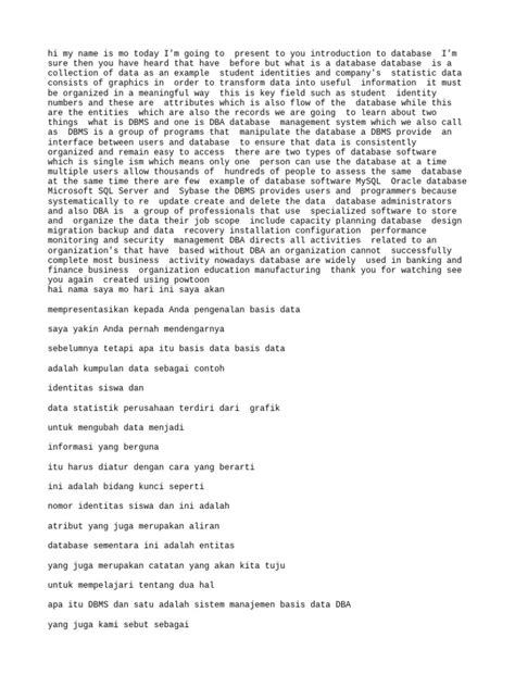 [english Indonesian] Introduction To Database [] Pdf