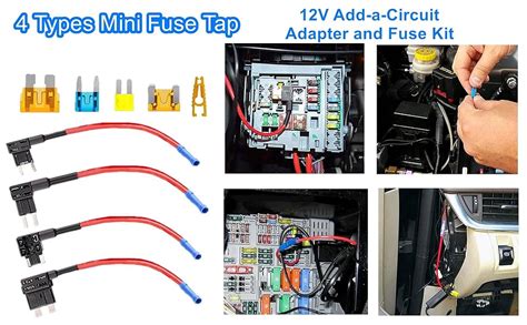 Amazon 4 Types Mini Fuse Tap 12V Add A Circuit Adapter And Fuse