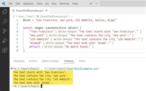 Powershell Switch Case With Regex