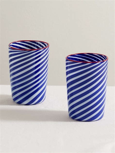Aquazzura Casa Lido Set Of Two Murano Glass Tumblers Net A Porter