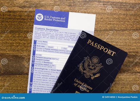 Customs Declaration And Passport Editorial Photo 53032485