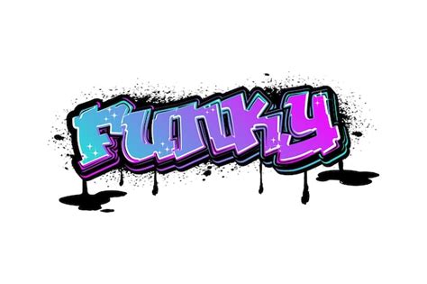 Premium Vector Funky Graffiti Lettering Typography Art Illustration