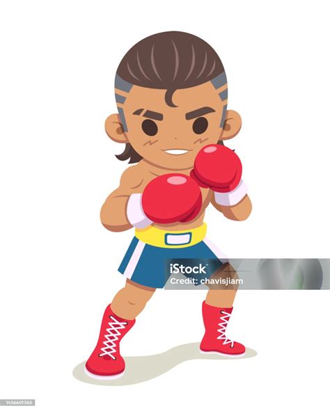 귀여운 스타일 잘 생긴 복서 만화 일러스트 레이 션 권투 스포츠에 대한 스톡 벡터 아트 및 기타 이미지 권투 스포츠 만화 Championship Istock