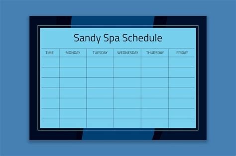 Free Vector Spa Schedule Template Design