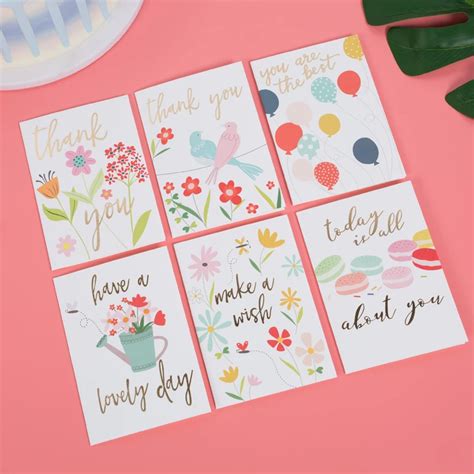 6pcs 감사합니다 최고의 소원 접는 카드 선물 메시지 카드 Diy 장식 휴일 인사말 카드카드 And 초대장 Aliexpress