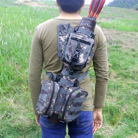Tactical Nylon Large Archery Arrow Quiver With Molle System Bag For