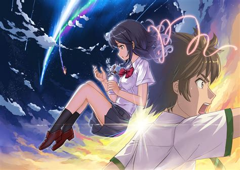 Miyamizu Mitsuha Kimi No Na Wa Anime Artist Аниме арт Аниме арт