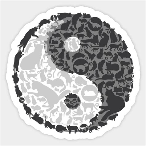 Yin Yang Cats Cats Sticker Teepublic