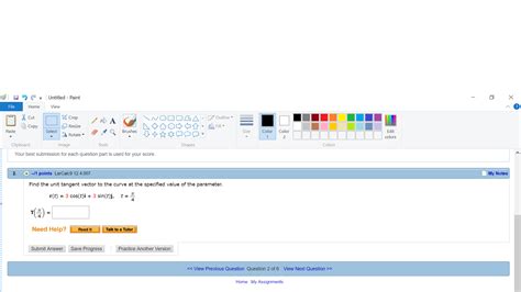 Solved Find The Unit Tangent Vector To The Curve At The Chegg