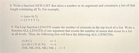 Solved 8 Write A Function New List That Takes A Number As