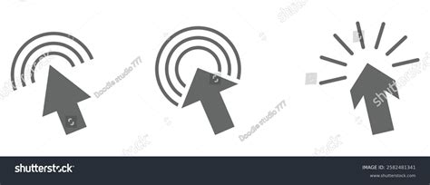 Computer Mouse Click Cursor Icon Set Stock Vector Royalty Free