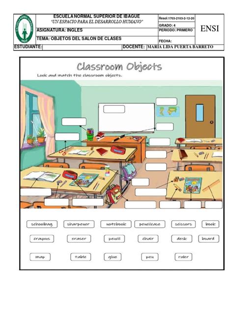 Guia Objetos Salon De Clase Pdf