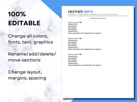 References Template For Word Google Docs Professional References Template Modern References