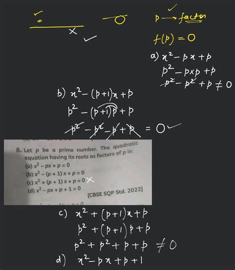 Let P Be A Prime Number The Quadratic Equation Having Its Roots As Facto