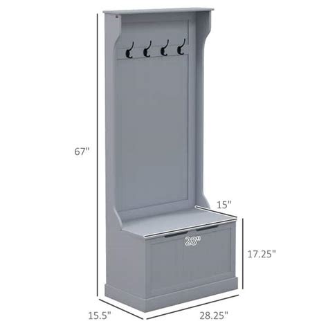 Homcom 28 3 In 1 Entryway Hall Tree With Storage Bench Coat Rack With