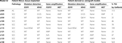 Patient Samples And Corresponding Patient Derived Nsclc Xenograft Model
