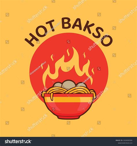 Hot Spicy Bakso Meatball Logo Icon เวกเตอร์สต็อก ปลอดค่าลิขสิทธิ์