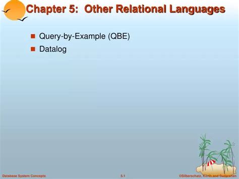 Ppt Chapter 5 Other Relational Languages Powerpoint Presentation