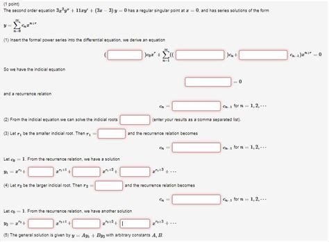 Solved 1 ﻿point The Second Order Equation